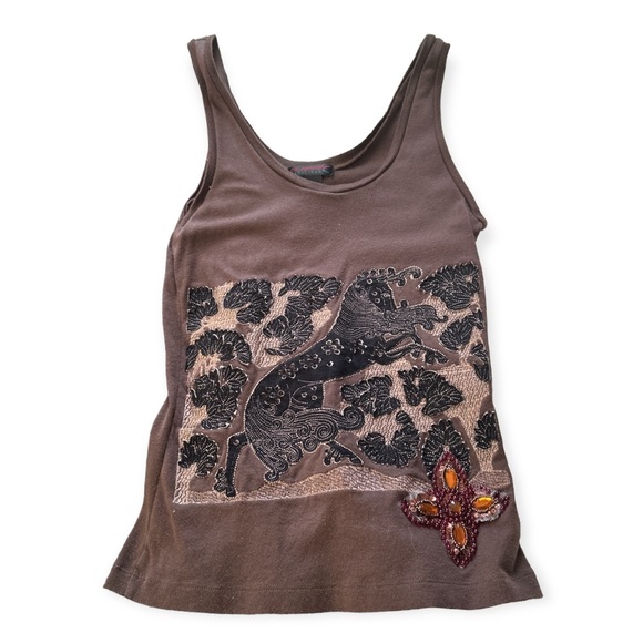 Custo Barcelona | Tops | Vintage Brown Designer Tank Top | Poshmark